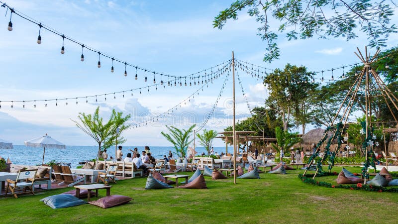 Pattaya Thailand , View at the Cafe Restaurant the Oxygen Beachfront ...