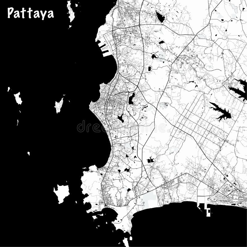 Pattaya Thailand Vector Map Stock Illustration - Illustration of ...