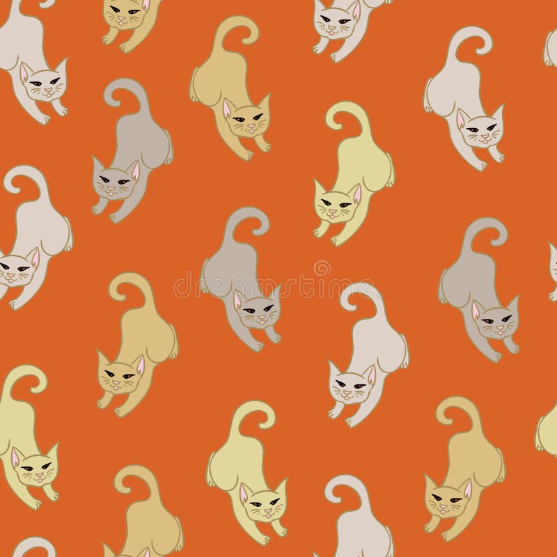 Patten with jumping cats. stock vector. Illustration of stylish - 45547419