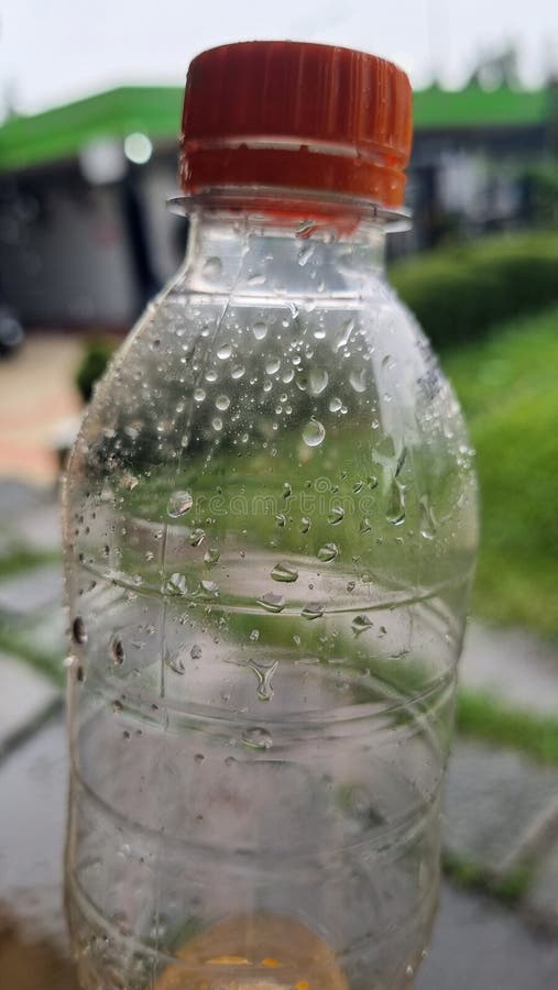 Patter of Rain in a Plastic Bottle Stock Photo - Image of nature, rain ...