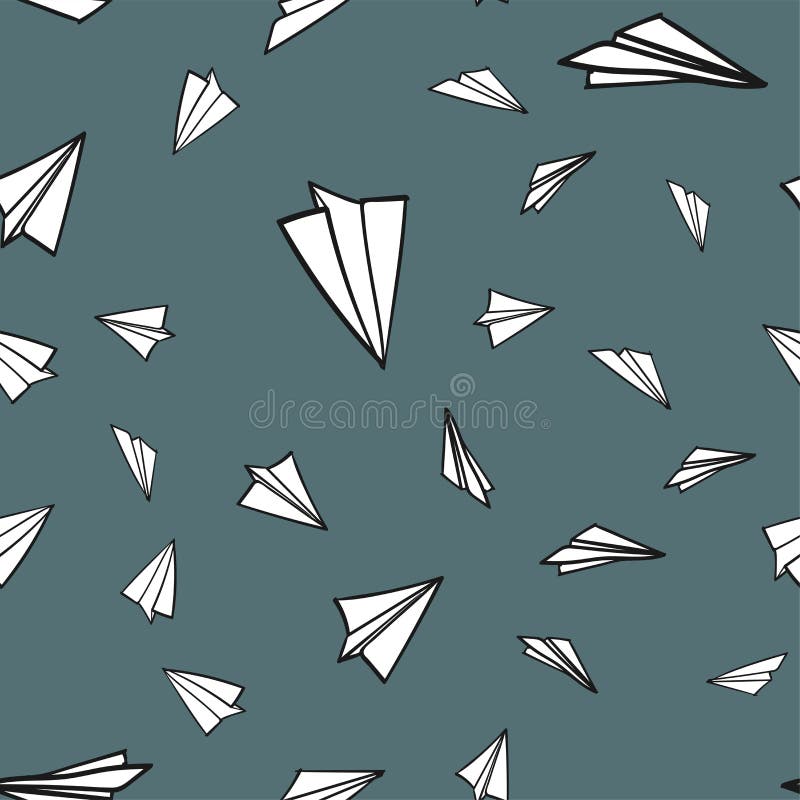 Abstract Pattern Seamless. Paper Airplane Stock Vector - Illustration ...
