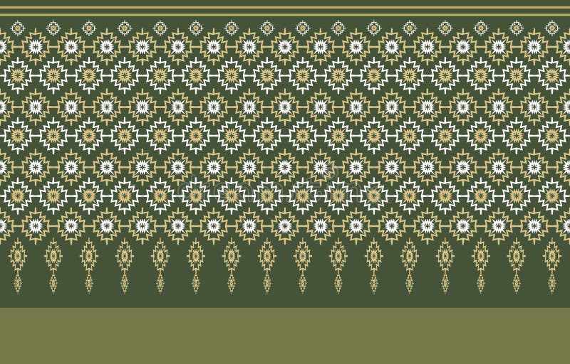 Green Thai Fabric Line Art Pattern Design Stock Vector - Illustration ...