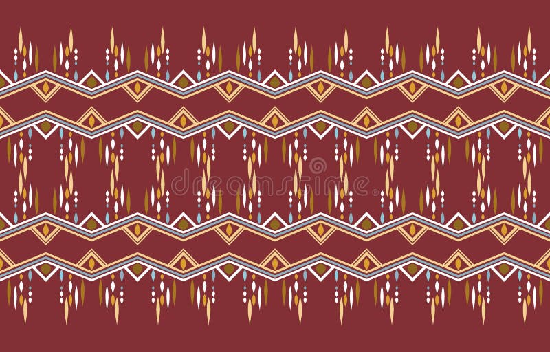 Native Culture Line Art Geometric Fabric Design Pattern Stock Vector ...