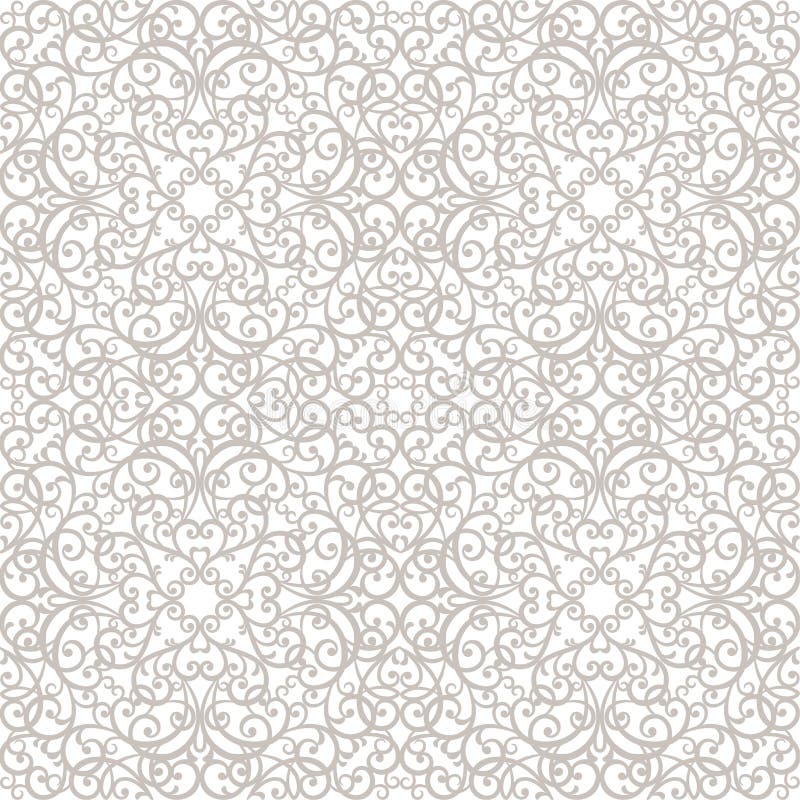 Grey Laser Cut Pattern. Seamless Vector Floral Pattern Stock Vector ...