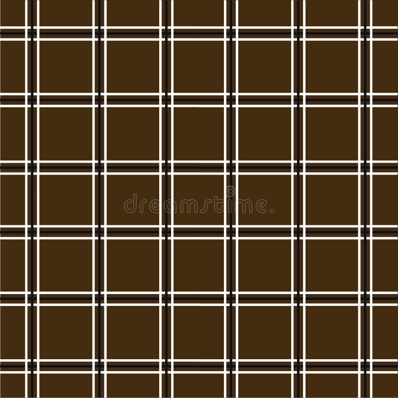 Window Pane Plaid Seamless Pattern, Brown, Black and White Stock ...