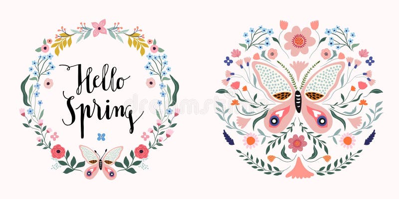 Hello Spring Butterfly Set with Greeting Cards for Different ...