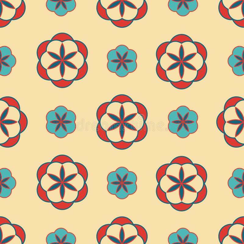 60s 70s Mid Century Retro Vintage Abstract Flowers Pattern Background ...