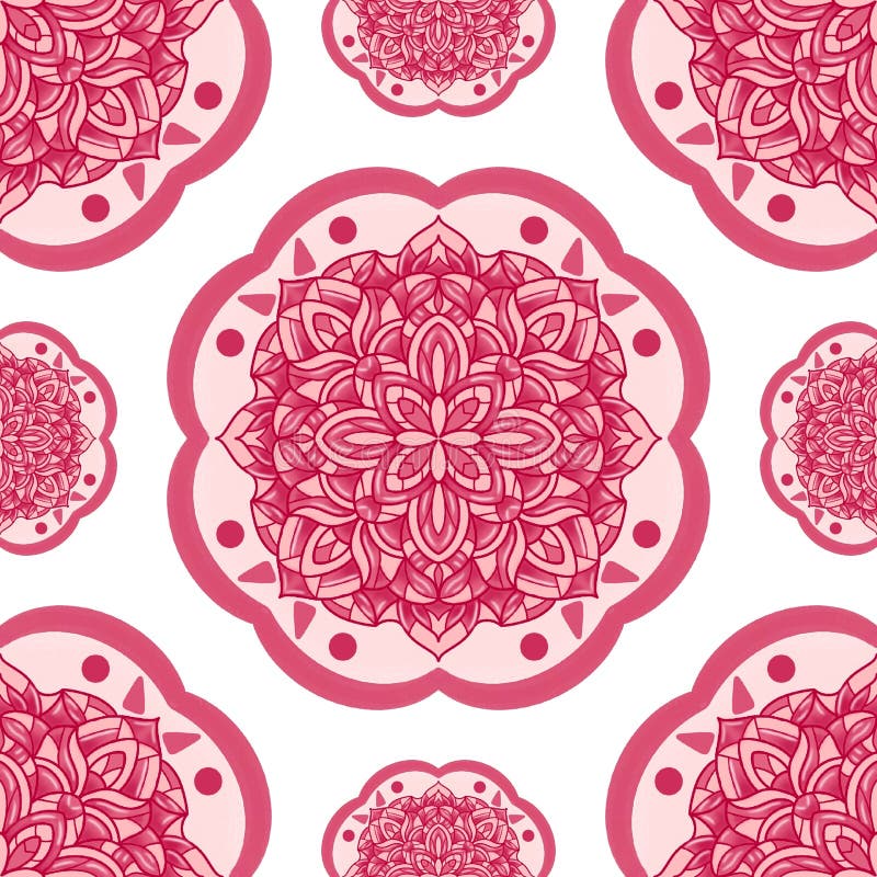 Floral Pattern with Repeated Elements of Botanical Theme, Hand Drawn ...