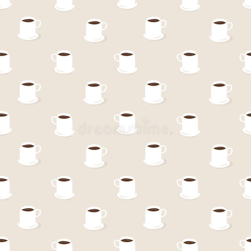 Hand Drawn Coffee Mug Seamless Pattern Stock Vector - Illustration of design, aroma: 319858653