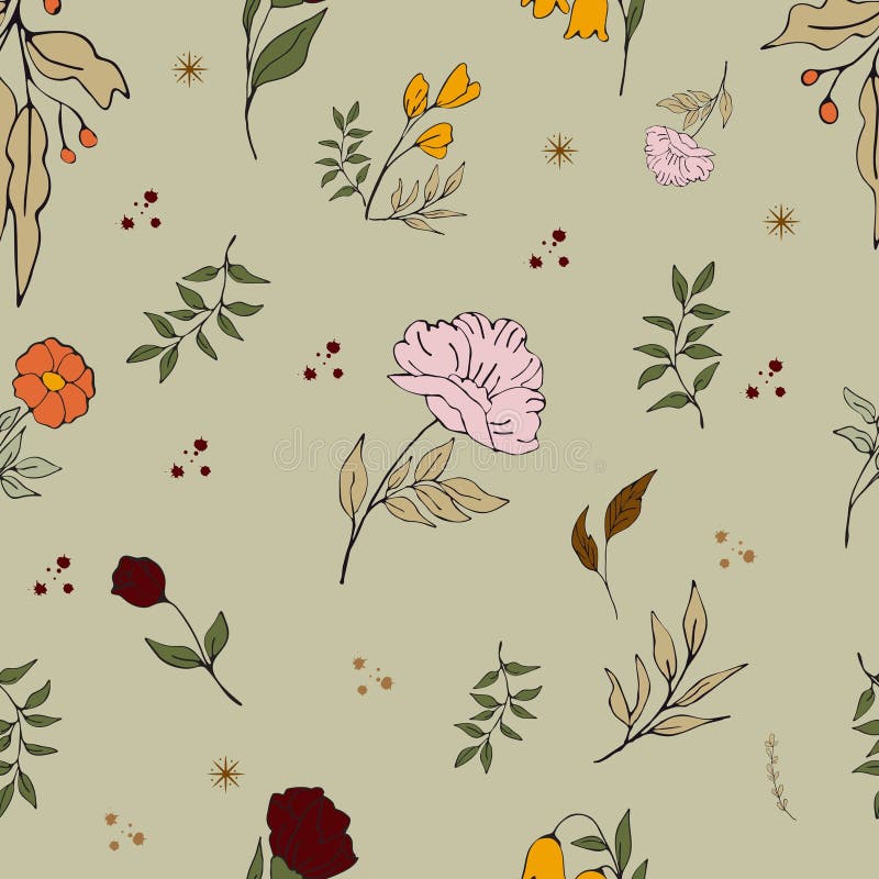 Ethnic Floral Seamless Pattern. Floral Pattern,berries Pattern ...
