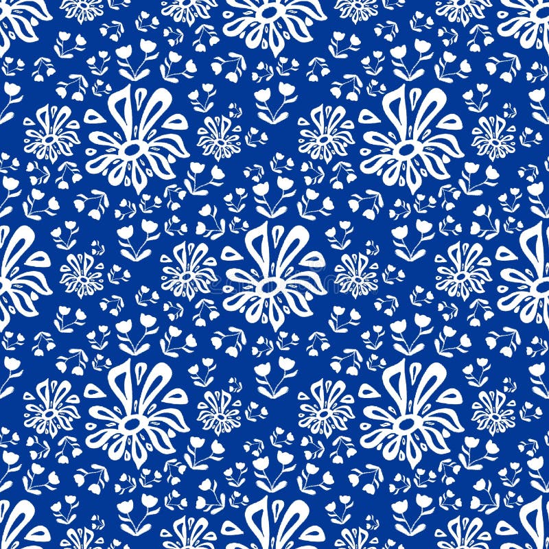 Hand Drawn Floral Pattern Color Background, Botanical and Natural Style ...