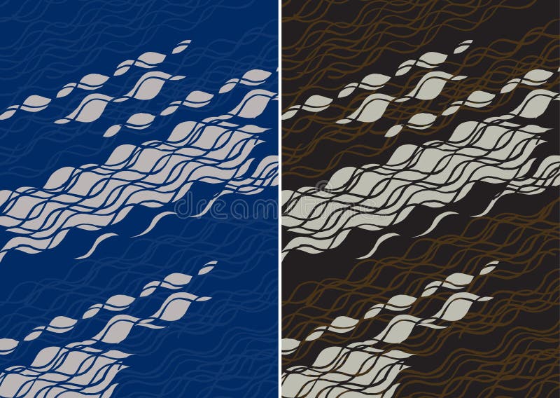 Japanese Style Hand Drawn Brush Line Abstract Set of Waves Pattern Stock Illustration ...
