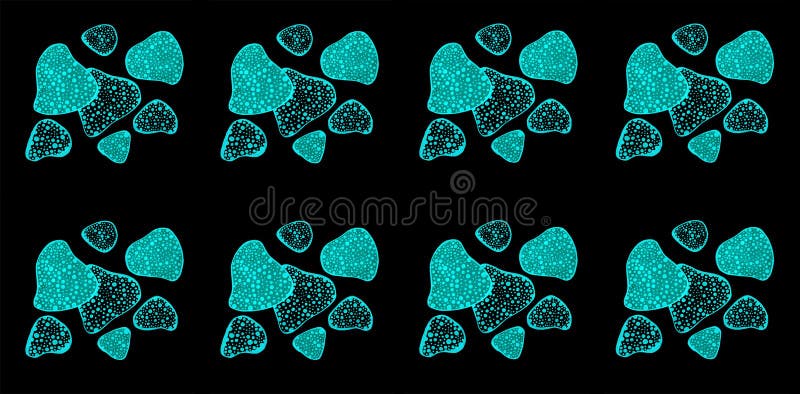 Pattern of Abstract Blue Spots on a Black Background. Stock ...