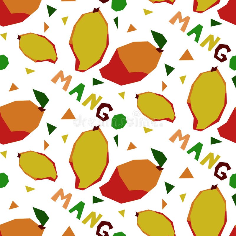 A Pattern with an Abstract Image of Mango and a Name in the Form of ...