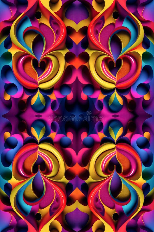 Wallpaper of Abstract Shapes for Duplicates with Flips Mirror ...
