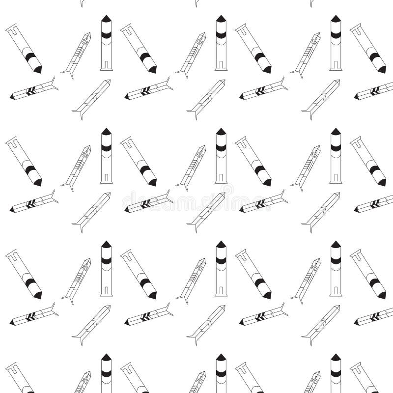 Pattern Abstract Rockets Seamless Design White Background Vector Stock ...