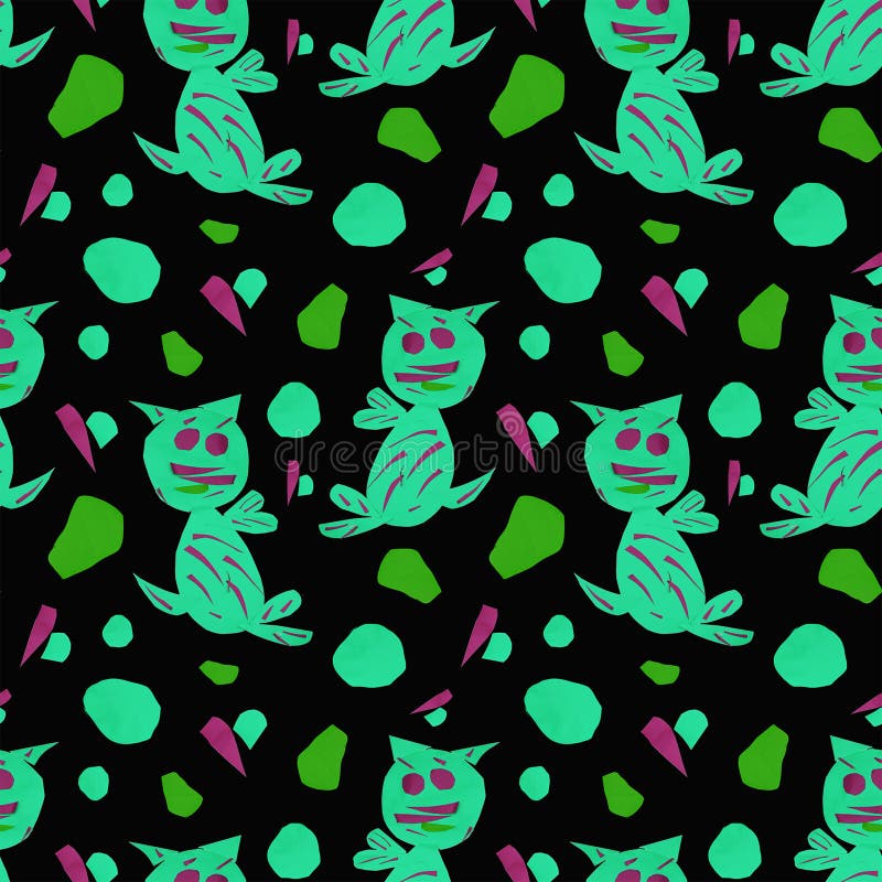 Pattern with Abstract Shapes Stock Illustration - Illustration of line ...