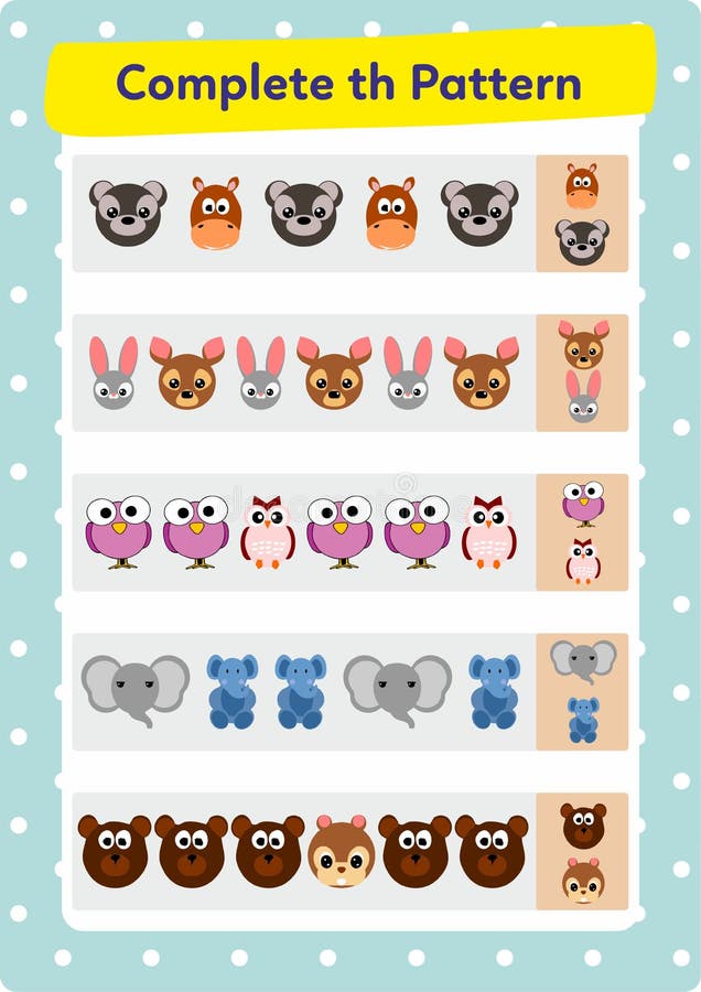 Pattern Activity for Kids. Funny Activities. Stock Vector ...