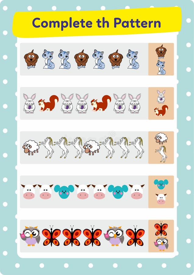 Pattern Activity for Kids. Funny Activities. Stock Vector ...