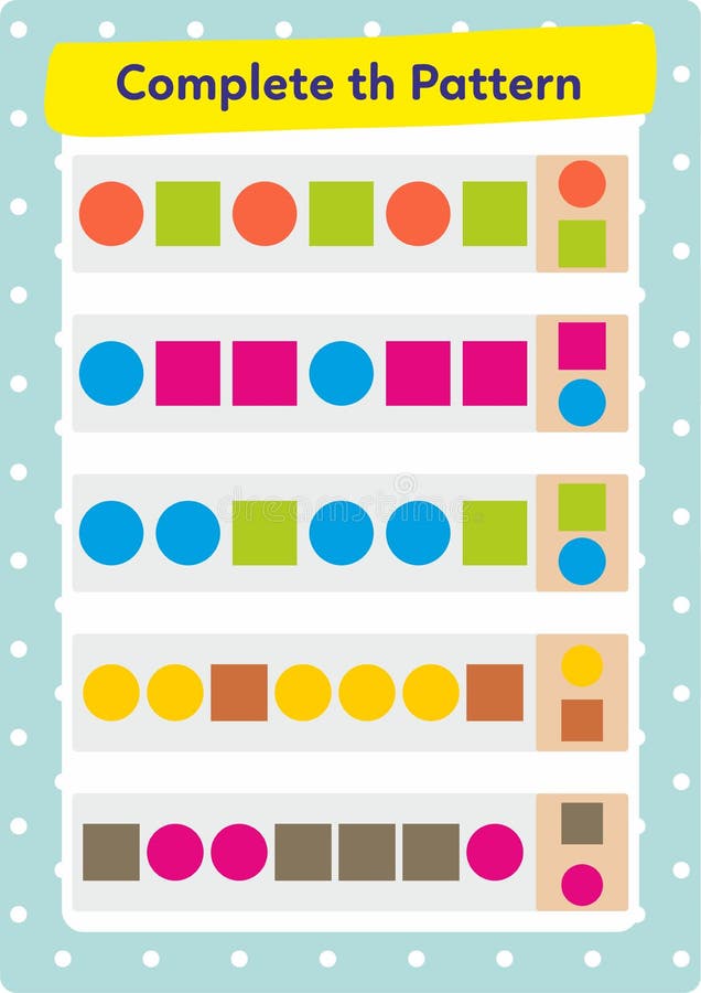 Pattern Activity for Kids. Funny Activities. Stock Vector ...