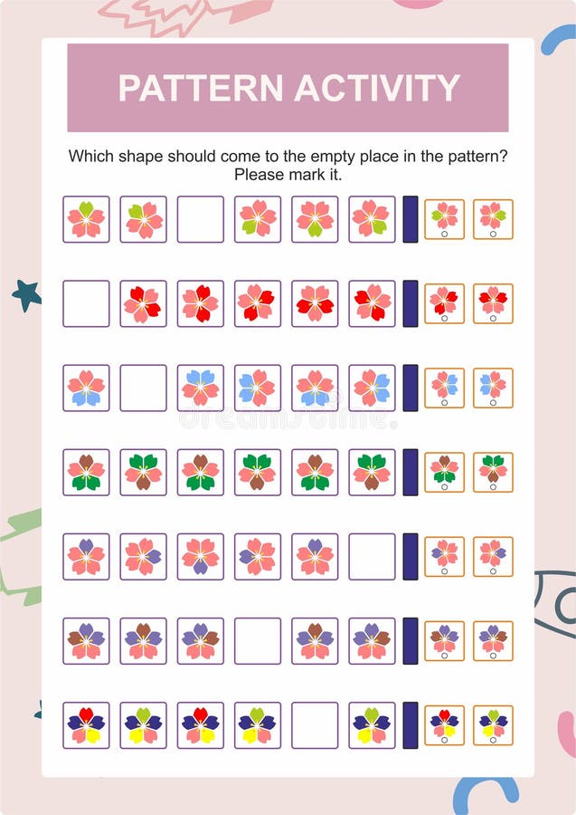 Pattern Activity for Preschool and Kindergarten Stock Illustration ...