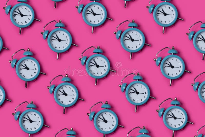 Pattern of Alarm Clocks. Top View. Stock Illustration - Illustration of ...