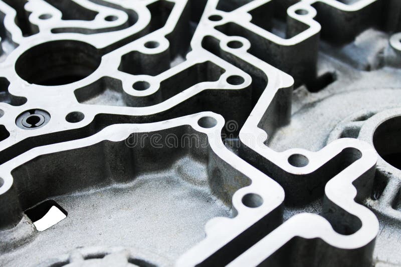 Top Side of Aluminum Parts of Engine Stock Image - Image of process ...