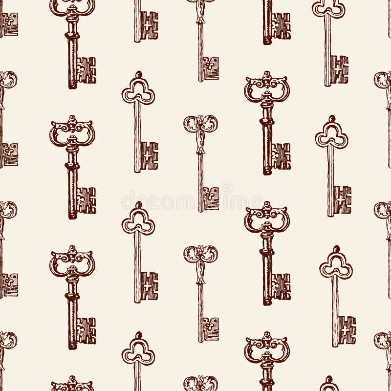 Set of Antique Keys. stock vector. Illustration of medieval - 21891378