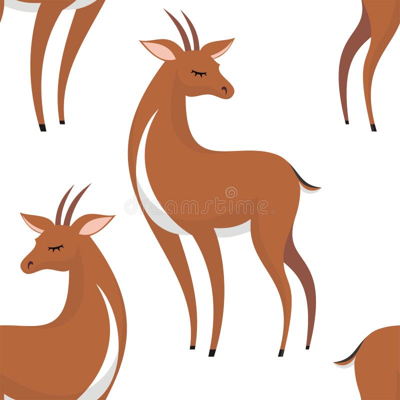 Pattern with antelopes stock vector. Illustration of antelope - 90341087