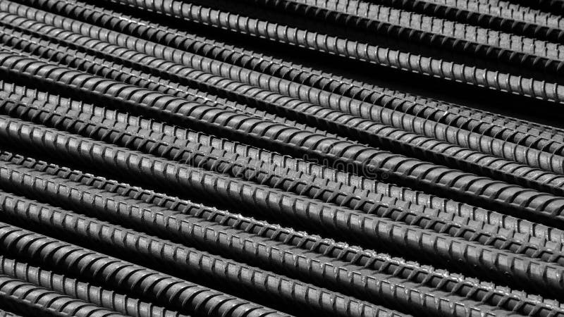 Pattern of Apile of Steel Bar Stock Image - Image of rusty, metallic ...