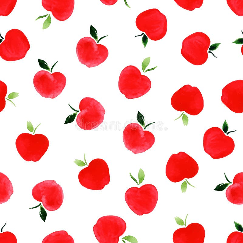 Apple watercolor pattern stock vector. Illustration of decorative ...