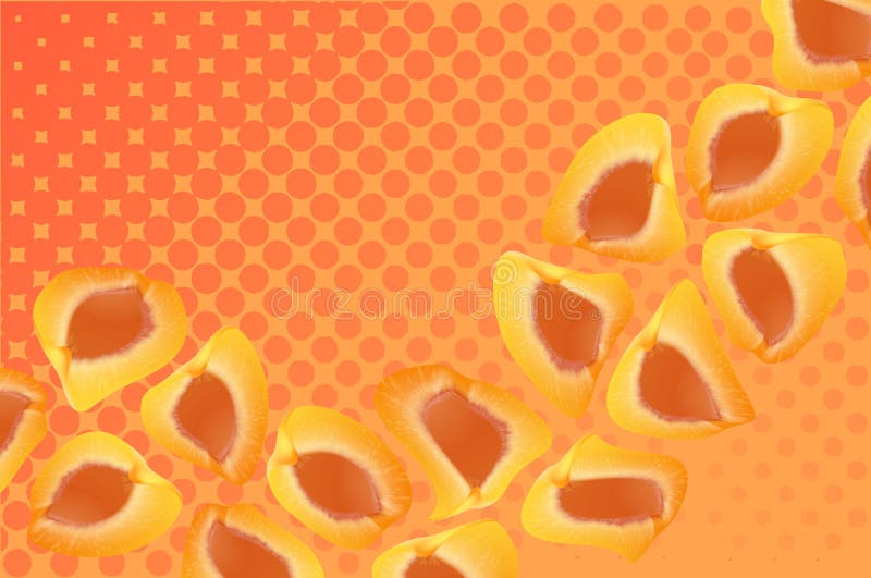 Pattern of Apricots on the Dotted Background. Distorted Fruit ...