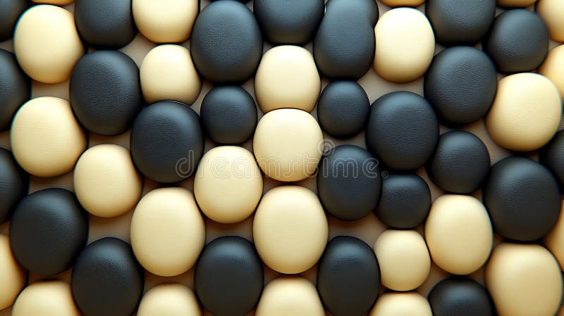 A Pattern of Arranged Black and Beige Oval Shaped Objects Stock ...
