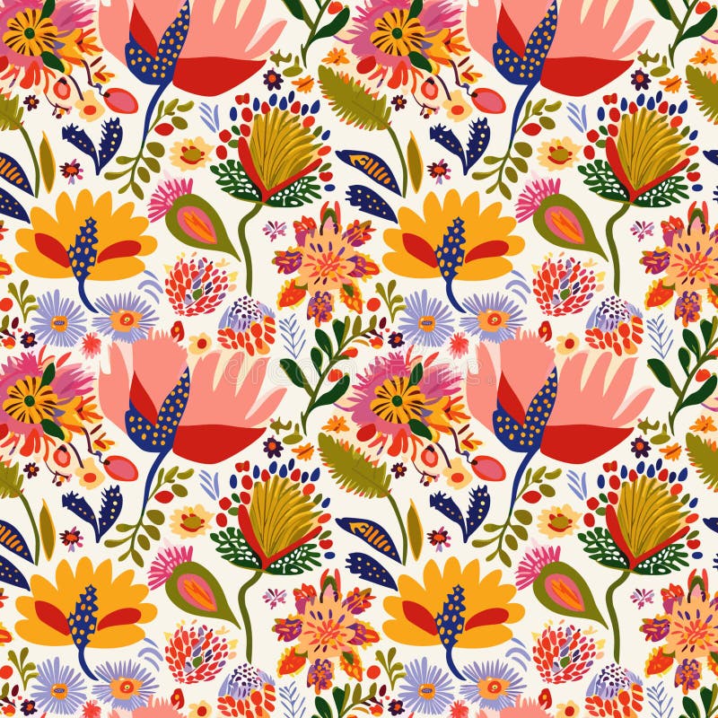 Pattern Art Design. Flower Pattern with Leaves. Floral Bouquets. Flower ...