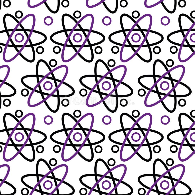Pattern with Atomic Symbols in Purple and Black Vector Stock ...