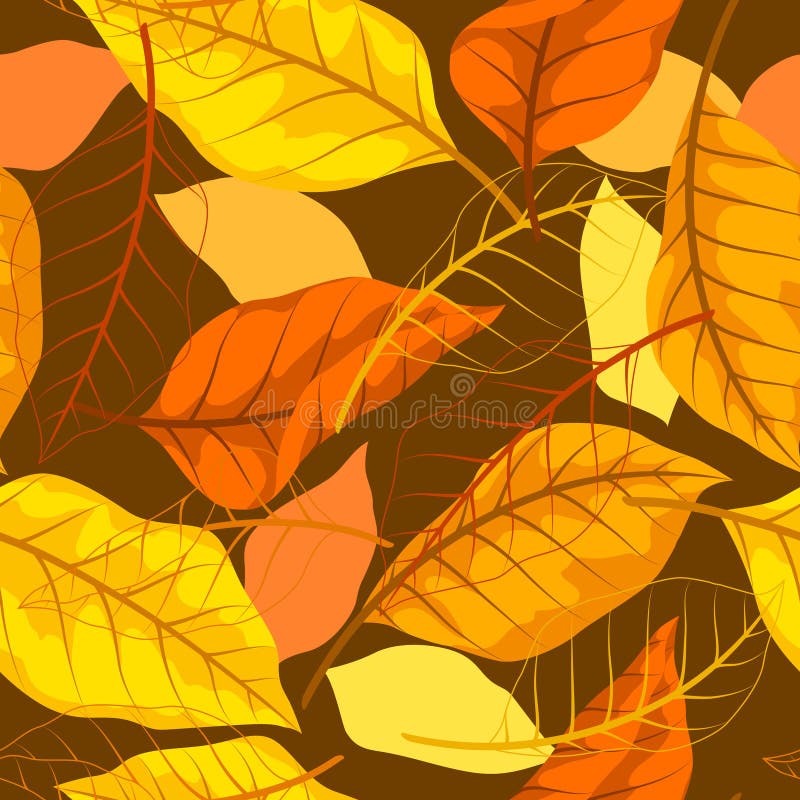 Pattern with Autumn Leaves. Background with Various Foliage Stock ...