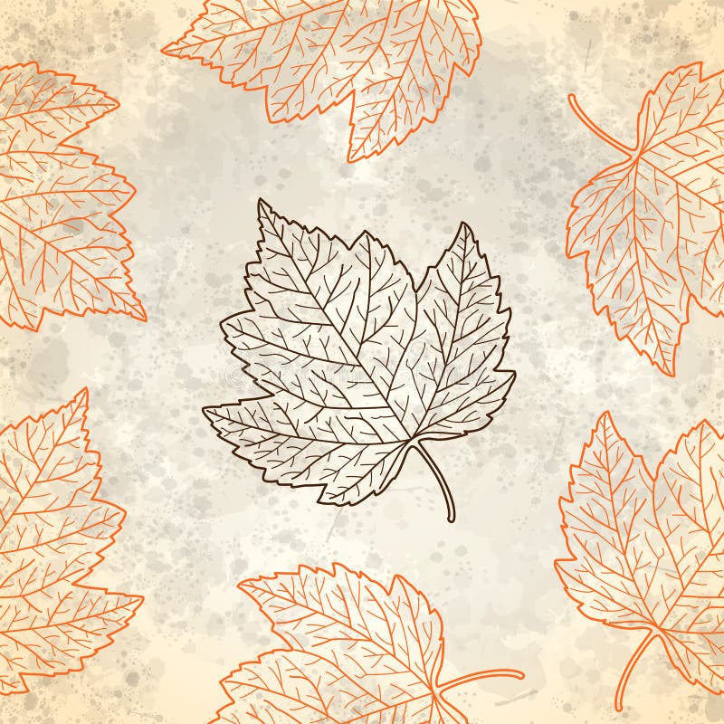 Pattern with Autumn Leaves in Beige Stock Vector - Illustration of ...