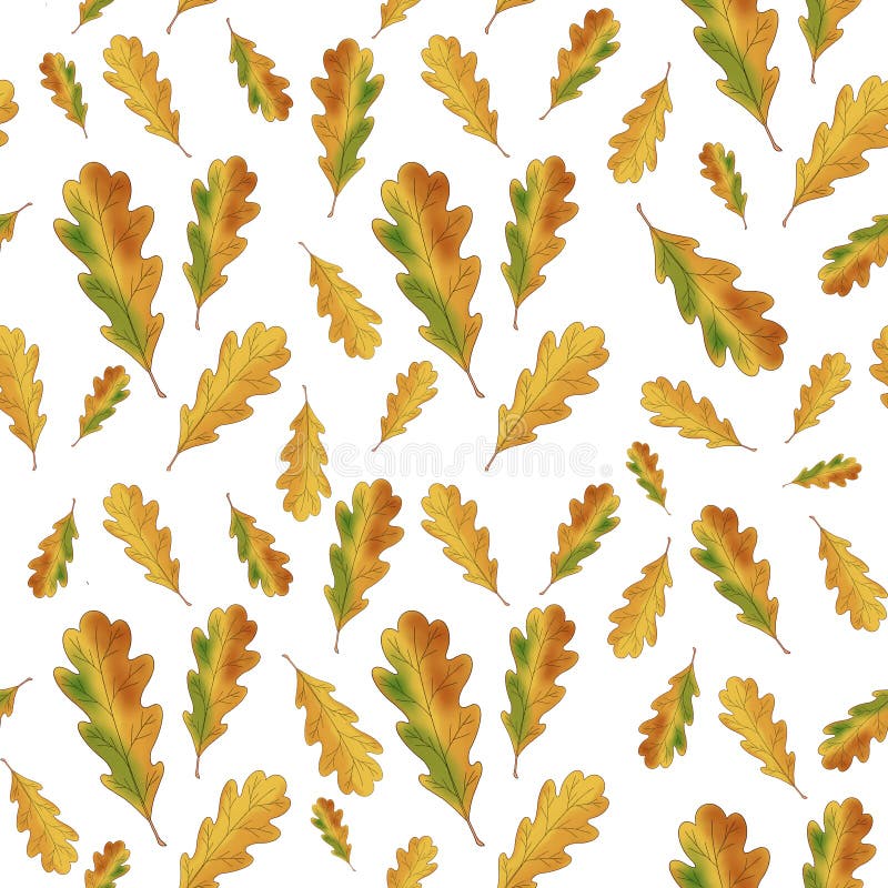 Pattern, Autumn Oak Leaf Background Stock Illustration - Illustration ... Pattern, Autumn Oak Leaf Background Stock Illustration - Illustration ...