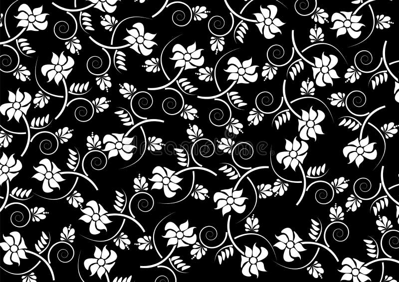 Black Seamless Lace Pattern with Rose on Transparent Background Stock ...