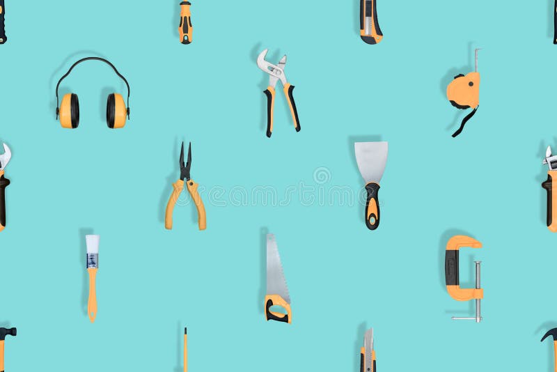 Various Construction Tools on an Isolated Background. Stock Photo ...