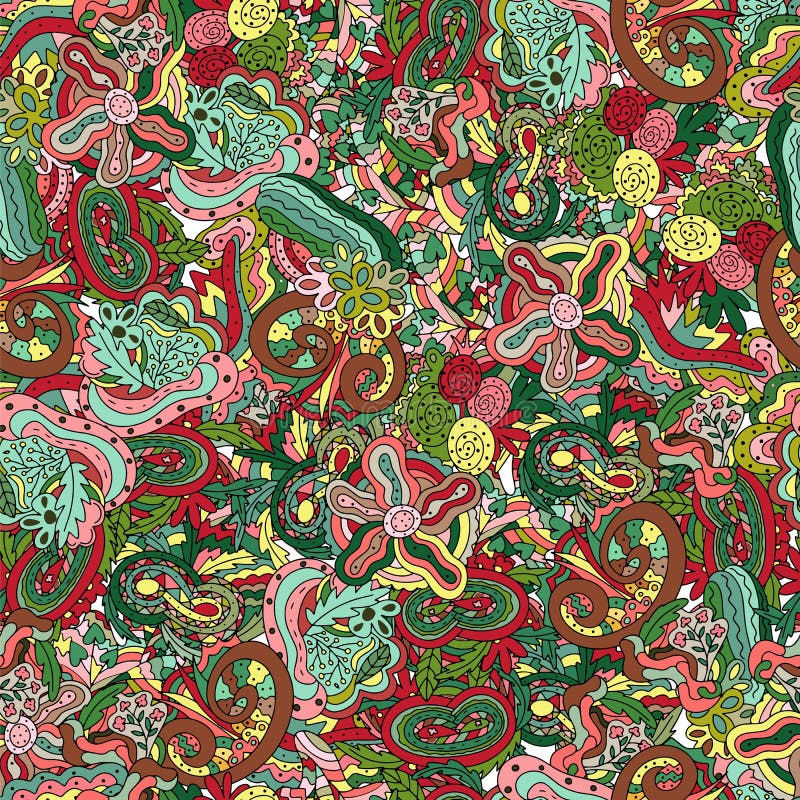 Pattern Background with Colorful Plant Abstraction Stock Vector ...