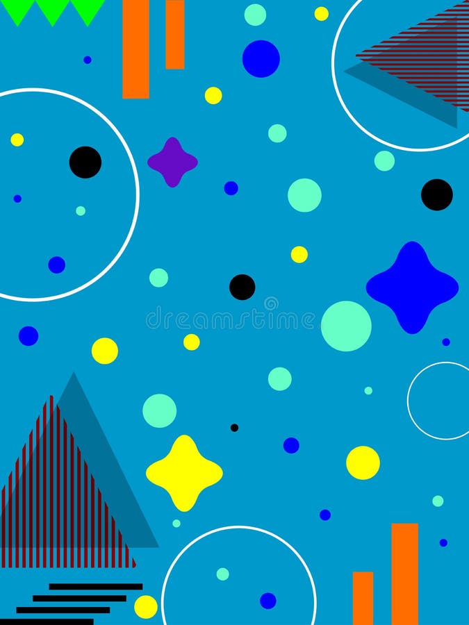 Geometric Background in Retro 90s Style.Vector Illustration. Stock ...