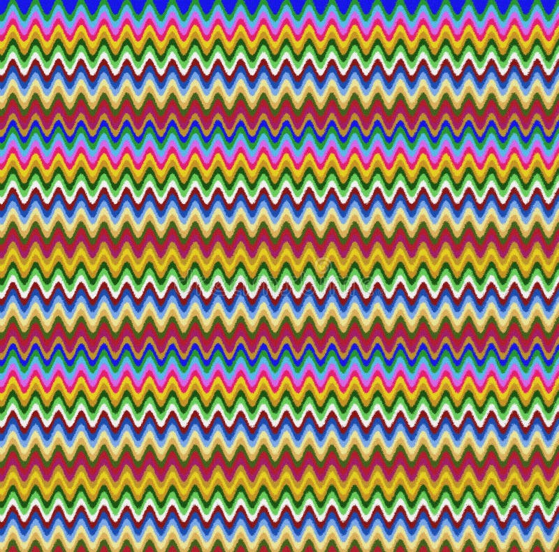 Multicolored Waves in Ethnic Style. Stock Illustration - Illustration ...