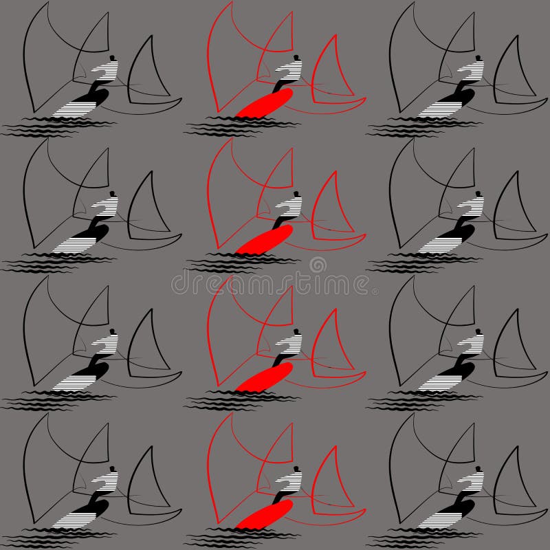 Illustrations on TheIllustrations on the Theme of Windsurfing and ...