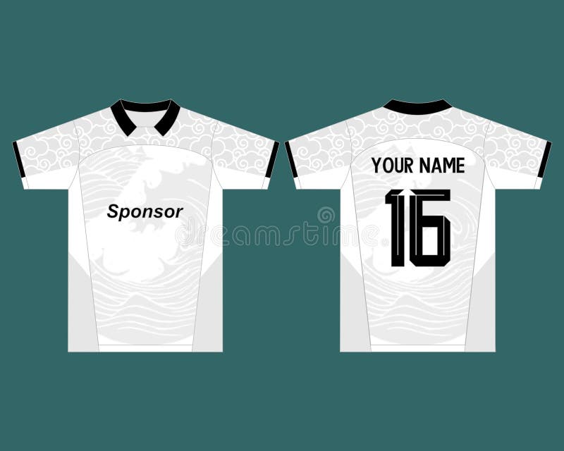 Pattern Background Sublime Jersey White Sportwear Stock Vector ...