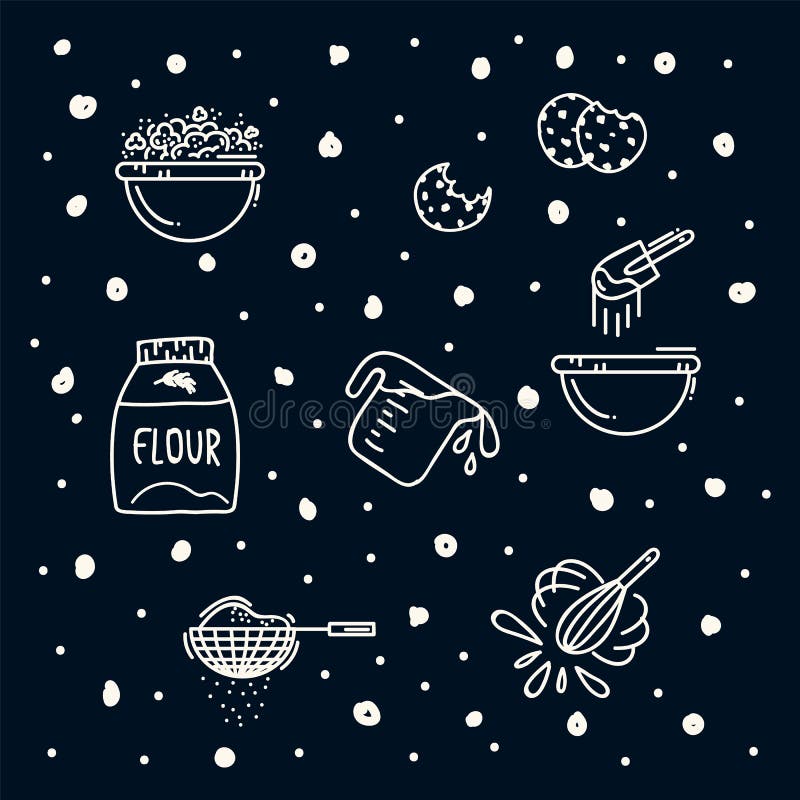 Pattern of Baking Ingredients with Dishes. an Illustration for a Recipe ...