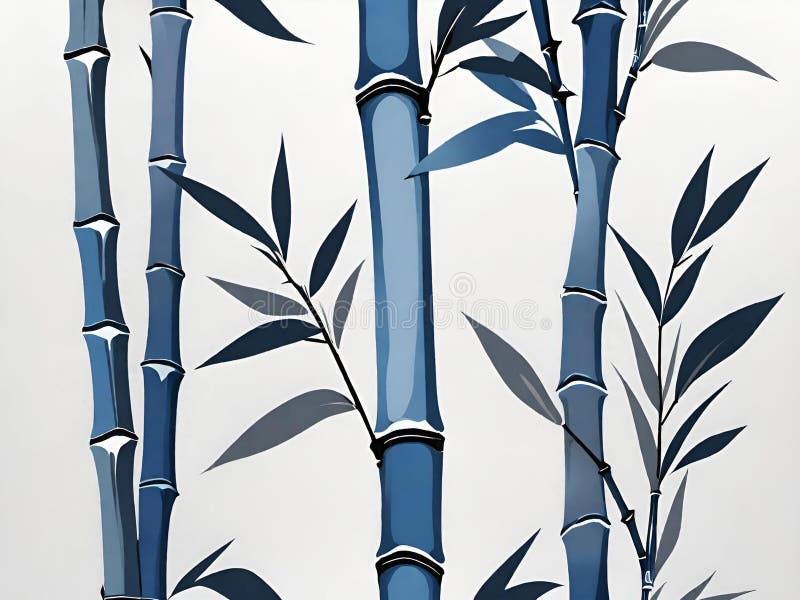 Pattern of Bamboo Tree Branches Stock Illustration - Illustration of ...