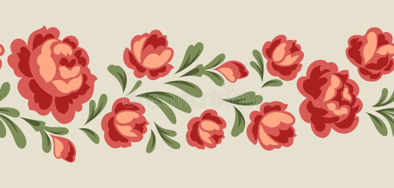 Pattern with Baroque Flowers. Beautiful Decorative Vintage Plants and ...