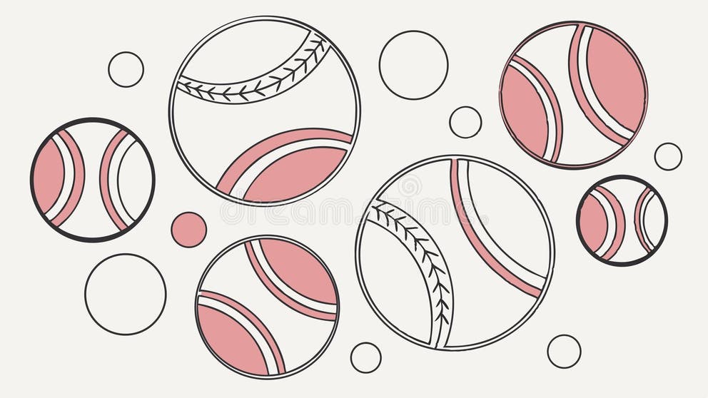 Pattern of Baseballs, Dynamic Sports Texture, Vector Design Generative ...