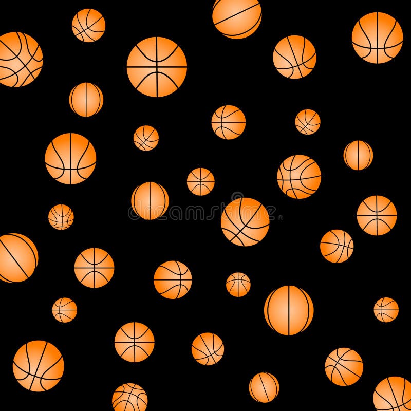 Pattern with basketball stock vector. Illustration of graphic - 66691610